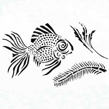 Fins and Fronds Stencil by Laura Murray Designs | Laura Murray Designs