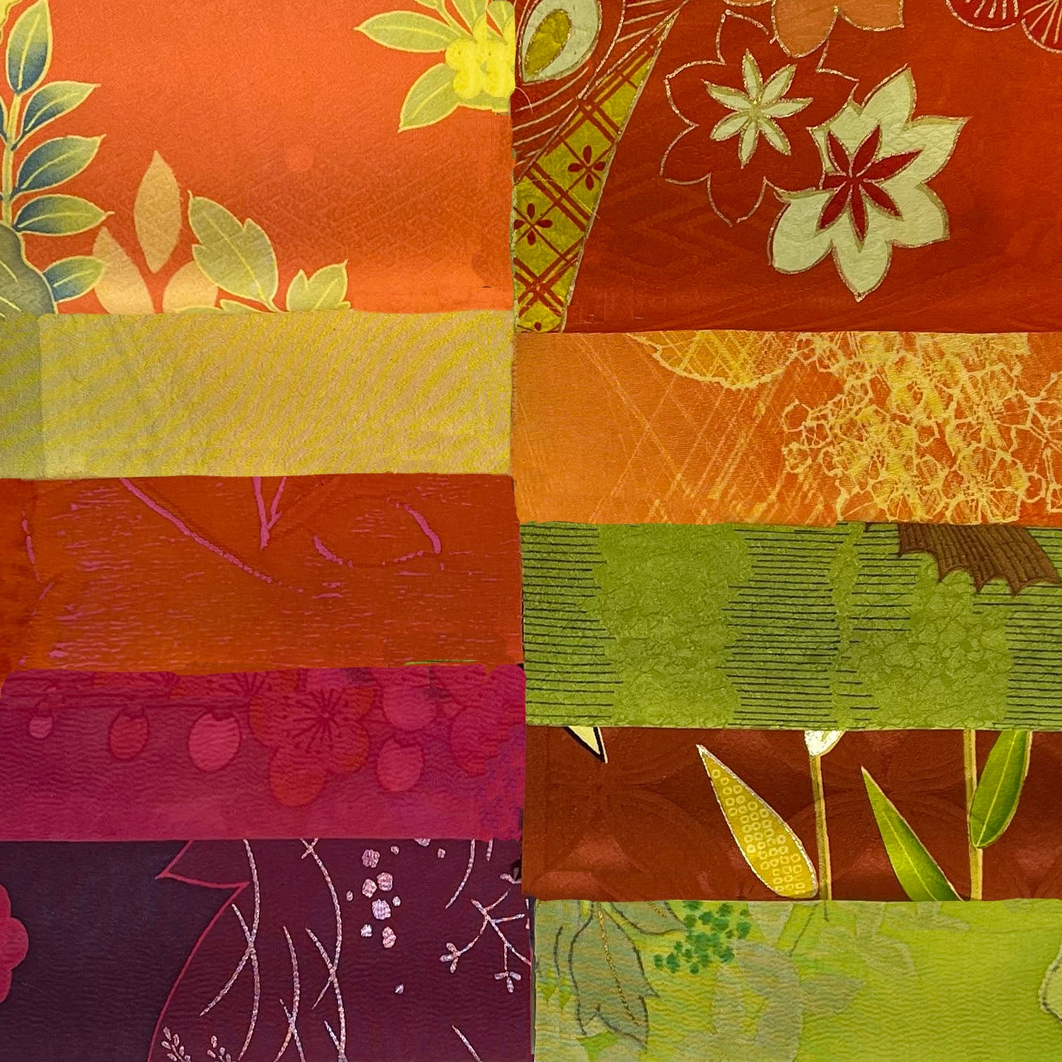 Kimono Silk Assortment, warm colors | Laura Murray Designs