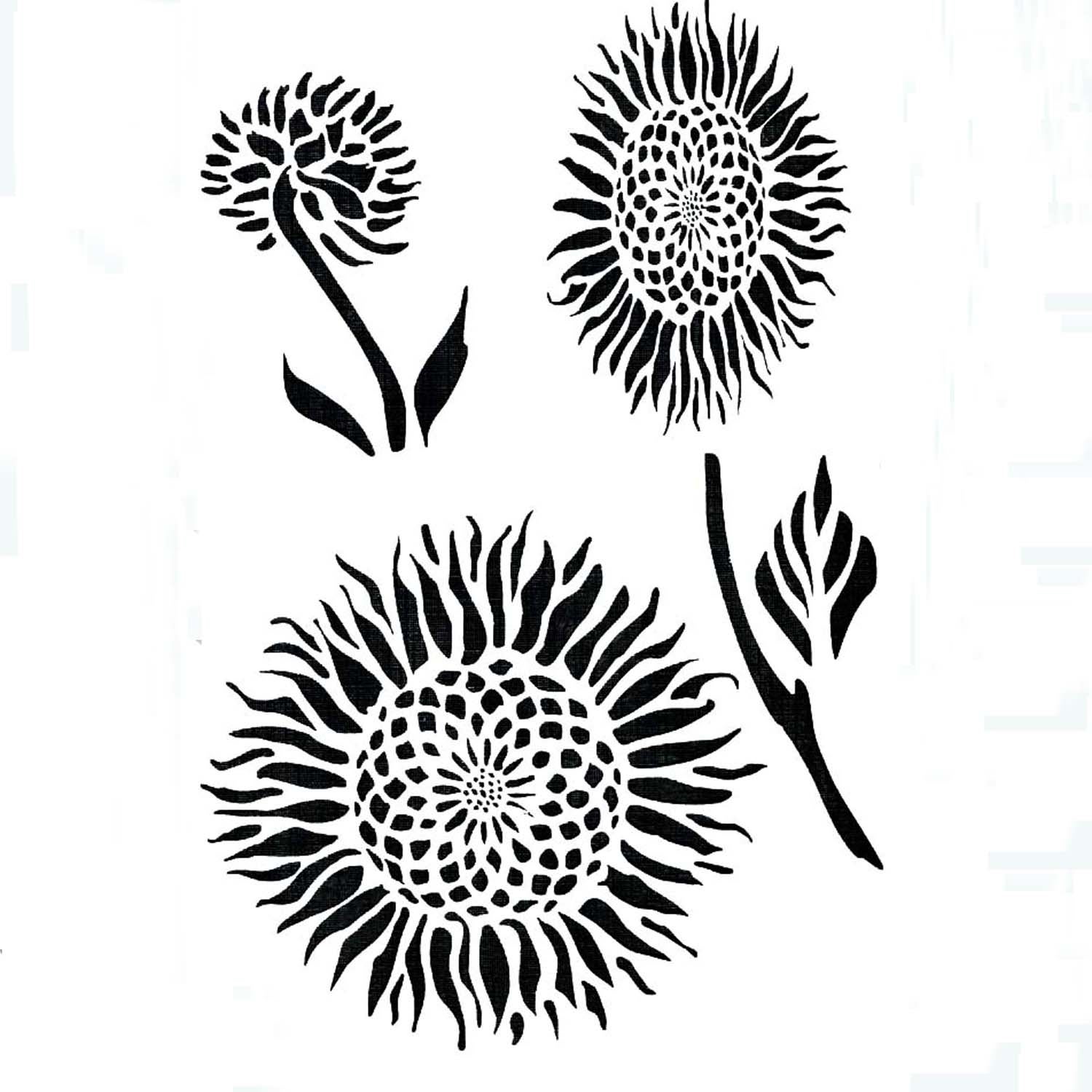 Sunflowers Stencil by Laura Murray Designs | Laura Murray Designs