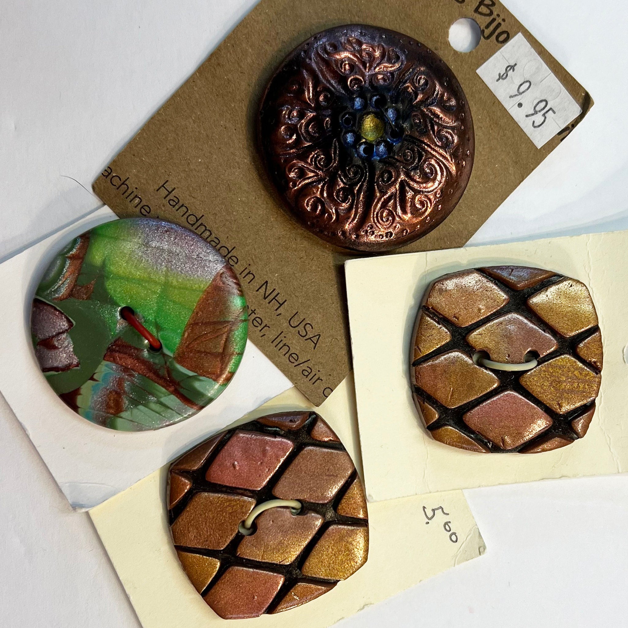 Four Handcrafted Buttons B13 | Laura Murray Designs