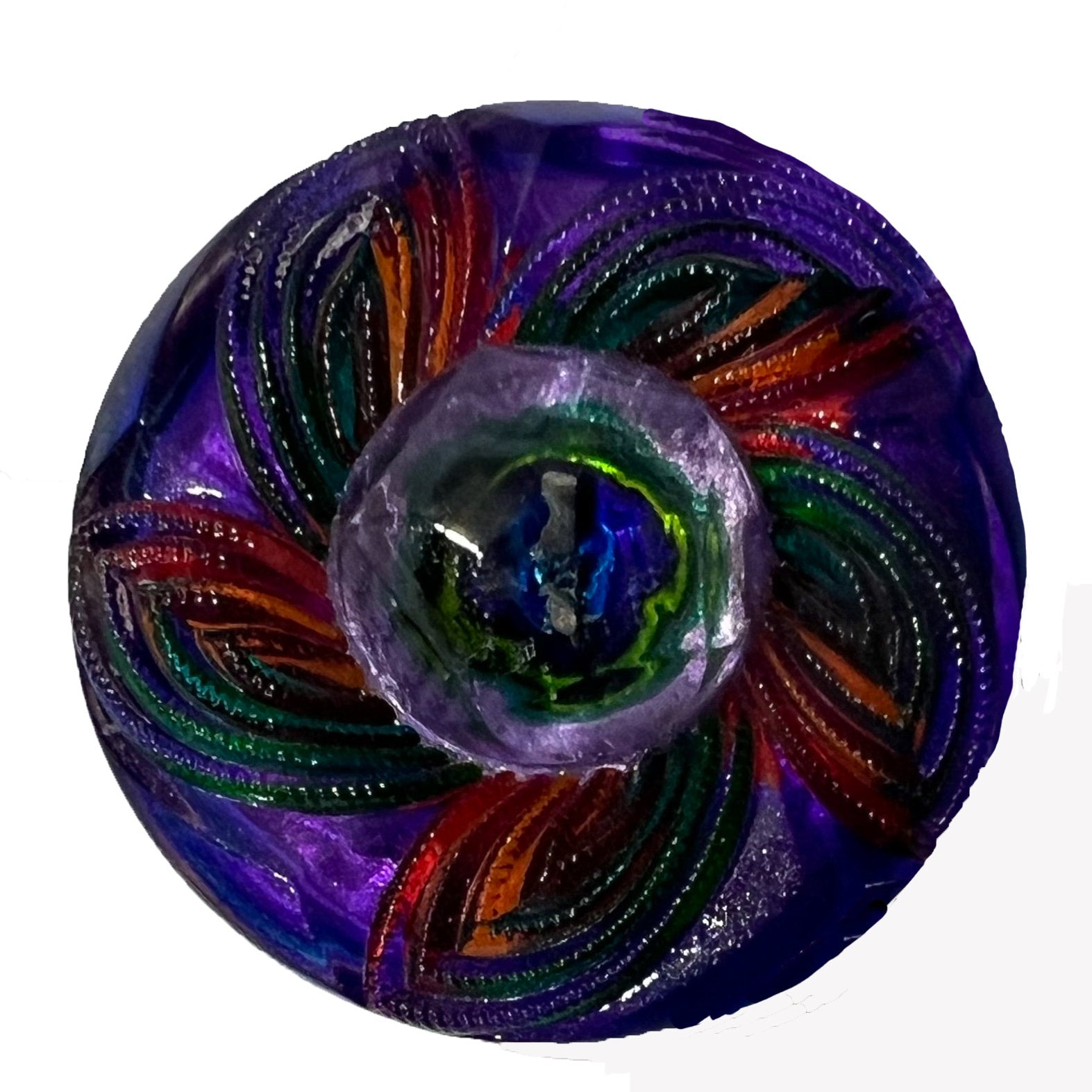 One Handpainted Glass Button B24 | Laura Murray Designs