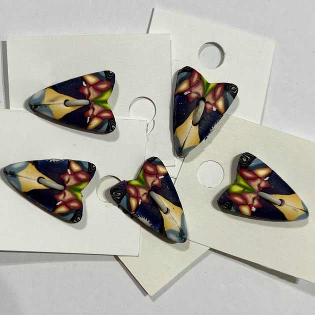 Five Handmade Polymer Clay Buttons B42 | Laura Murray Designs
